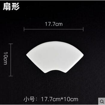 水流星陶艺 白胎异形瓷板陶瓷装饰盘子瓷板画景德镇陶瓷釉上彩绘画 扇形瓷板小号