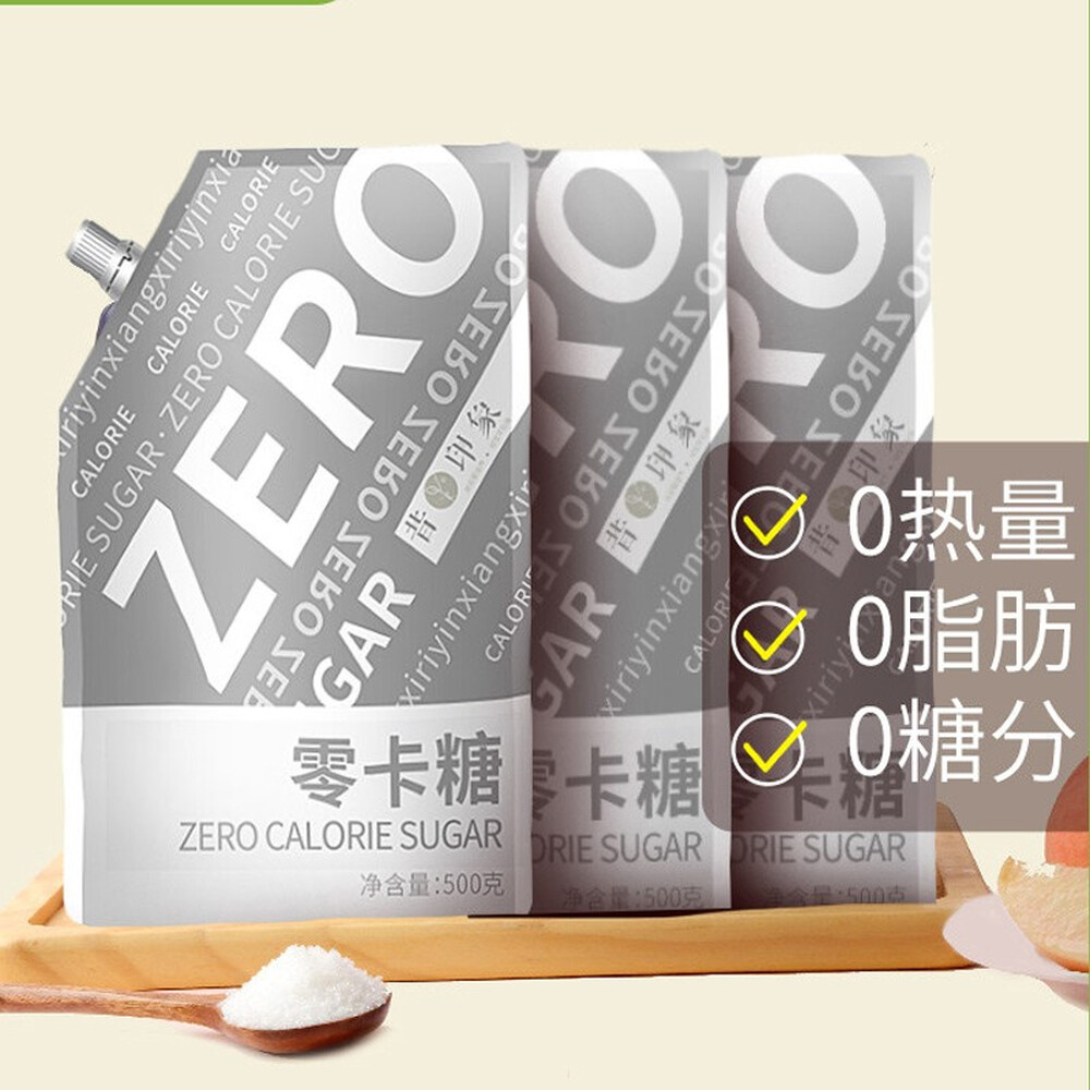 昔日印象 500g赤藓糖醇零卡糖代糖0卡食品烘焙甜菊糖无糖优于白砂糖木糖醇 1袋/500g 原味 - nice222