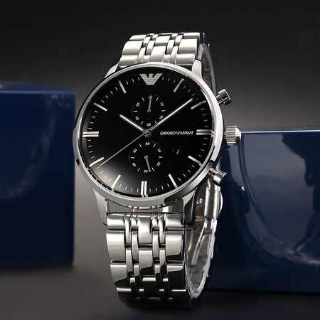 【未使用】阿玛尼（Emporio Armani）手表皮质表带男士休闲简约时尚石英表时尚腕表男士腕表 AR0389 全新未使用【图片 价格 品牌 ...