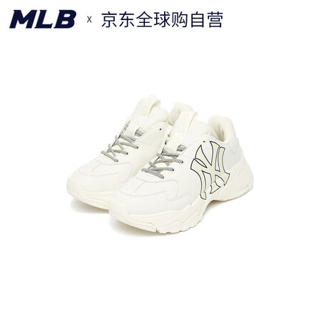 【MLB3ASHC】MLB老爹鞋NY男鞋女鞋休闲运动鞋3ASHC104N 白色 37.5码 小半码【行情 报价 价格 评测】-京东