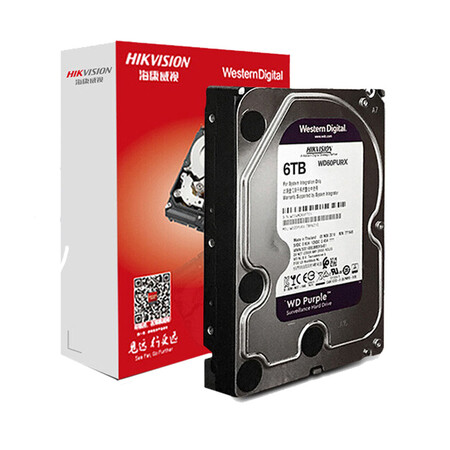 【西部数据WD62PURX】西部数据（WD）WD62PURX 紫盘 海康威视监控硬盘 安防录像机械硬盘 台式硬盘3.5英寸 SATA接口 6T ...