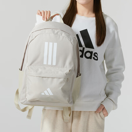 阿迪达斯（adidas）男包女包2025春季新款CLSC BARS 3S双肩背包IS7047 翻土棕/白IS7047 NS【图片 价格 品牌 ...