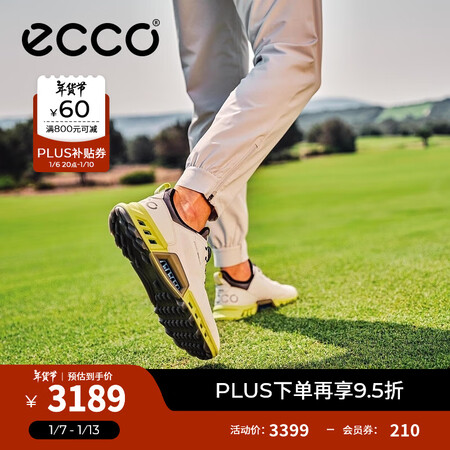 爱步（ECCO）BIOM高尔夫男鞋 2024年春季新款Golf球鞋运动鞋男 健步C4 130424 白色13042411007 40【图片 ...