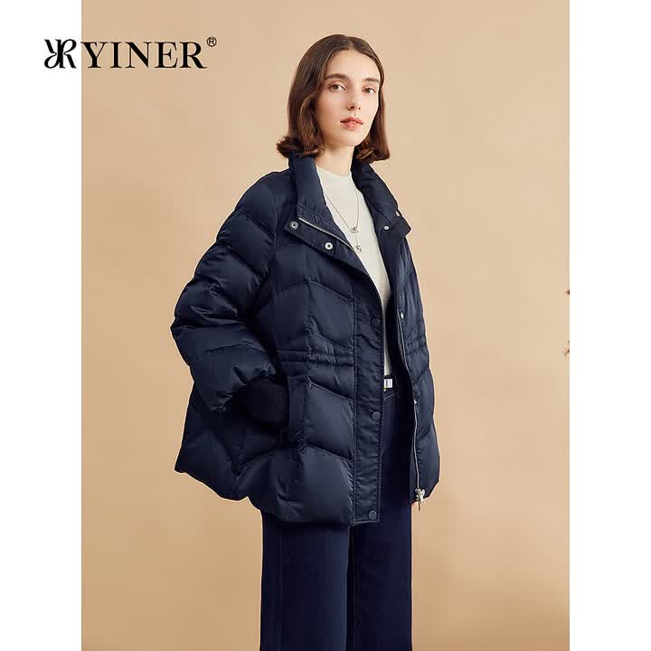 音儿（YINER）【云朵0压感】YINER音儿专选冬季光泽感立领鸭绒羽绒 藏蓝 M【图片 价格 品牌 报价】-京东
