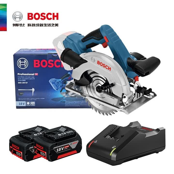 博世（BOSCH）充电式电圆锯GKS18V-57锂电木工锯手提锯切割机18V GKS18V-57【双电版4.0AH】【图片 价格 品牌 报价】-京东