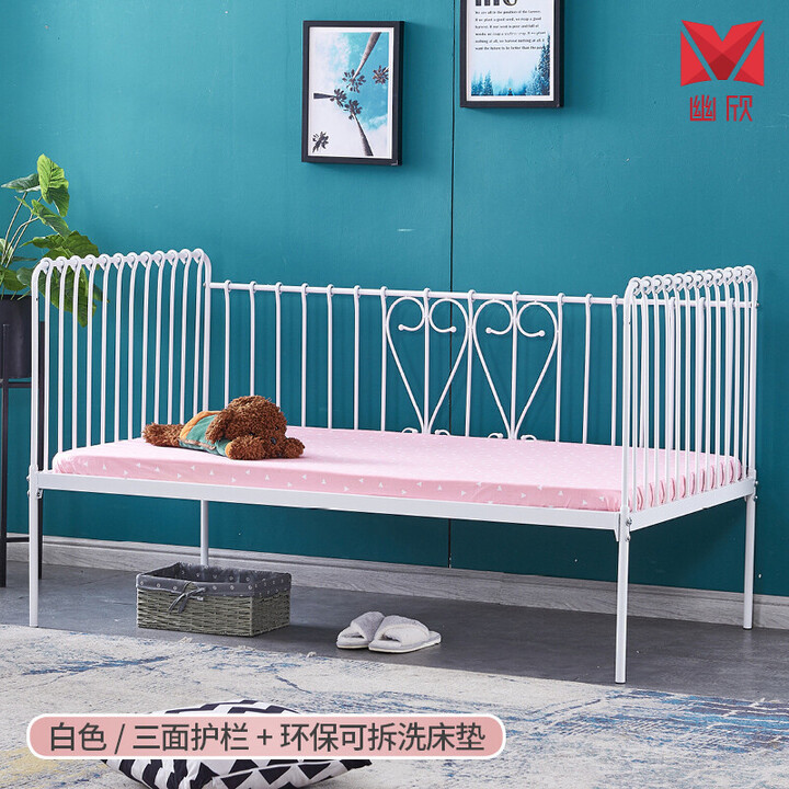 山头林村2021新款儿童床带护栏女孩公主床婴儿床铁艺单人床小床边床 白195*100*40+可拆洗环保床垫【图片 价格 品牌 报价】-京东