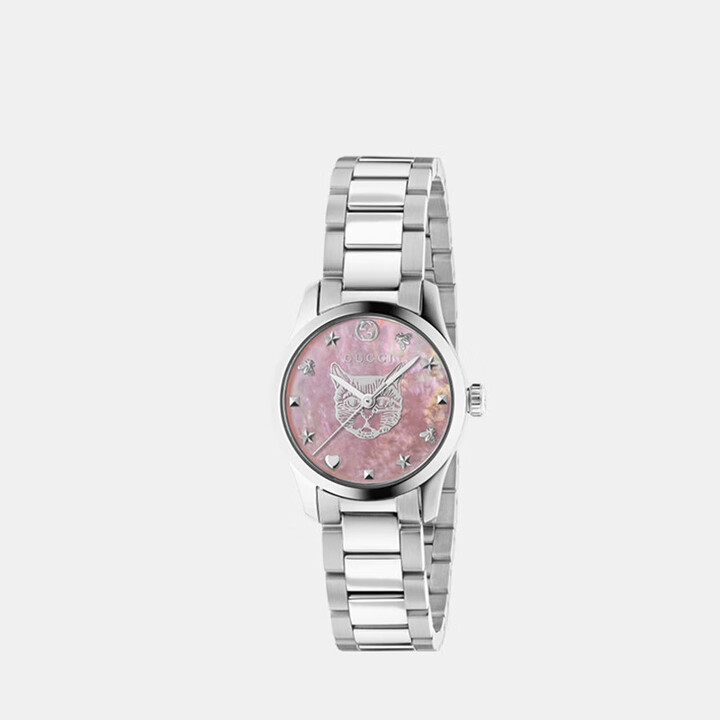 【古驰YA1265013】古驰（GUCCI）G-Timeless系列 经典银猫头图案石英女士腕表 YA1265013【行情 报价 价格 评测】-京东