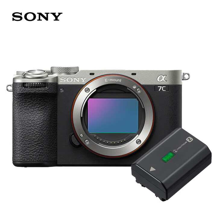 【索尼Alpha 7C II】索尼（SONY）Alpha 7C II 新一代全画幅微单相机 轻便 创意滤镜 AI智能芯片 银色+NP ...