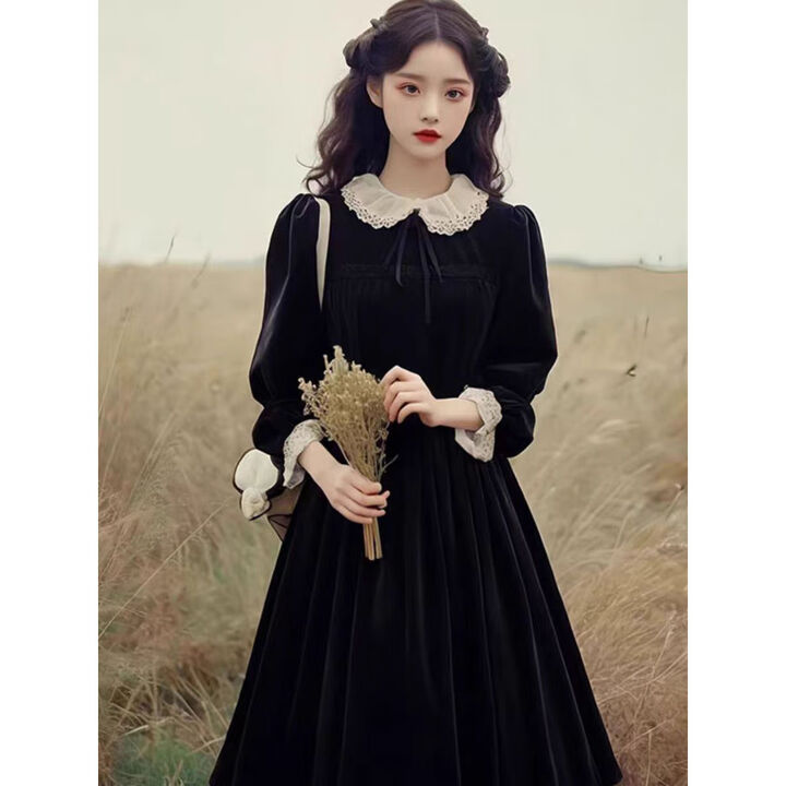 BFGV赫本风年会礼服女法式复生日小礼服平时可穿绝美黑色丝绒连衣裙女 黑色 2XL【图片 价格 品牌 报价】-京东