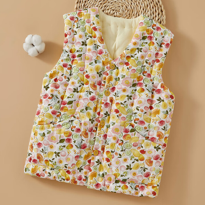 棉花咏纯棉花手工冬季马甲女士大人保暖坎肩马夹成人加厚棉背心居家外穿 缤纷水果 议90斤以下【图片 价格 品牌 报价】-京东