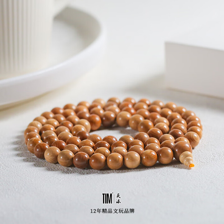 TIMTIM猛犸牙咖啡色108佛珠念珠项链咖料圆珠手串文玩男女士手链 【01607】约8mm*108颗（约54g）【图片 价格 品牌 报价】-京东