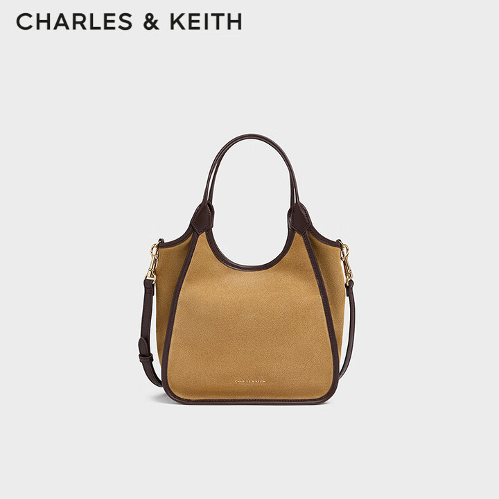 CHARLES&KEITH简约手提式托特包菜篮子包生日新年礼物送女友CK2-30782659 Sahara Sand沙色/棕色CK2 ...