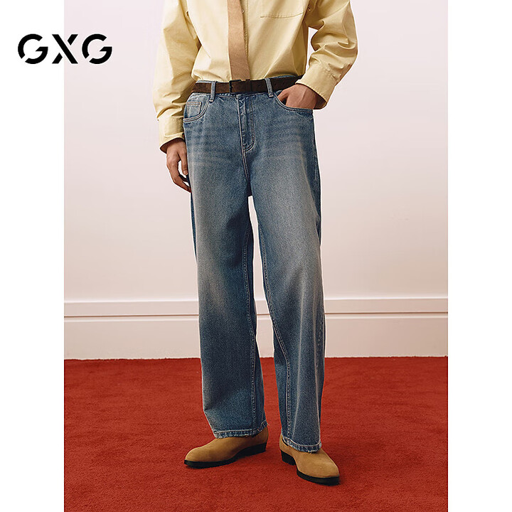 【GXGG25D051004】GXG男装 直筒牛仔裤长裤2025春季新品 蓝色 190/XXXL【行情 报价 价格 评测】-京东