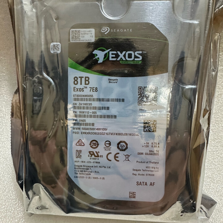 希捷8T银河EXOS 7E8 8TB企业级机械硬盘 ST8000NM0055监控硬盘 7200转 256M缓SATA接口 3.5寸空气盘 8TB 希捷ST8000NM0055质保一年【图片 ...