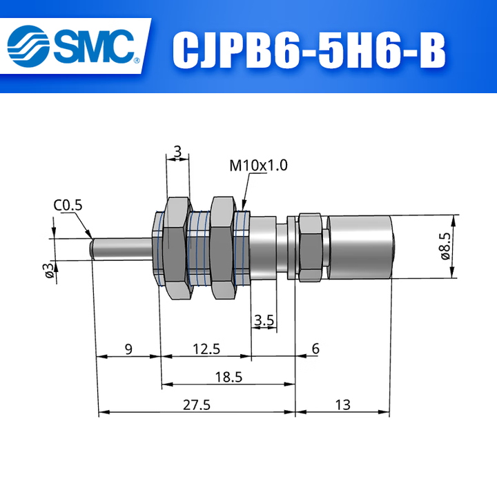 SMC针型气缸CJPB6/10/15-5/10/15H6-B CJPB65H6B【图片 价格 品牌 报价】-京东