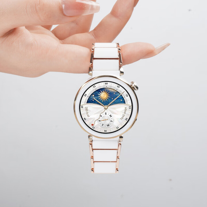 viue适用华为watch GT5手表陶瓷表带gt4新款41mm智能手表watch gt5/4女士锌合金42mm高级gt5Pro生腕带 三珠 ...