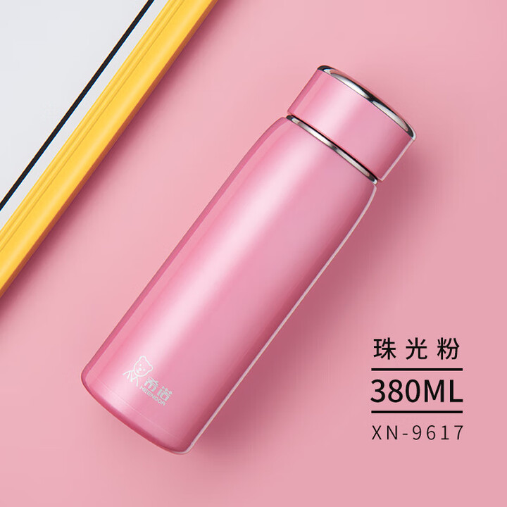 希诺（HEENOOR）保温杯女士定制情侣都市轻奢时尚简约真空不锈钢泡茶水杯 XN-9617【珠光粉】 380ml【图片 价格 品牌 报价】-京东