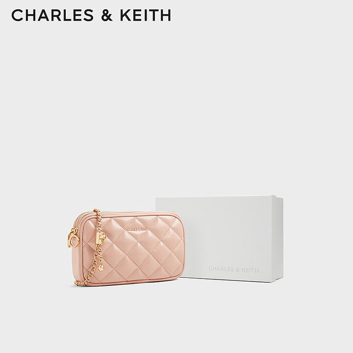 CHARLES&KEITH菱格链条单肩斜挎小方包包女包生日礼物CK2-00151408 粉红色Pink XS【图片 价格 品牌 报价】-京东