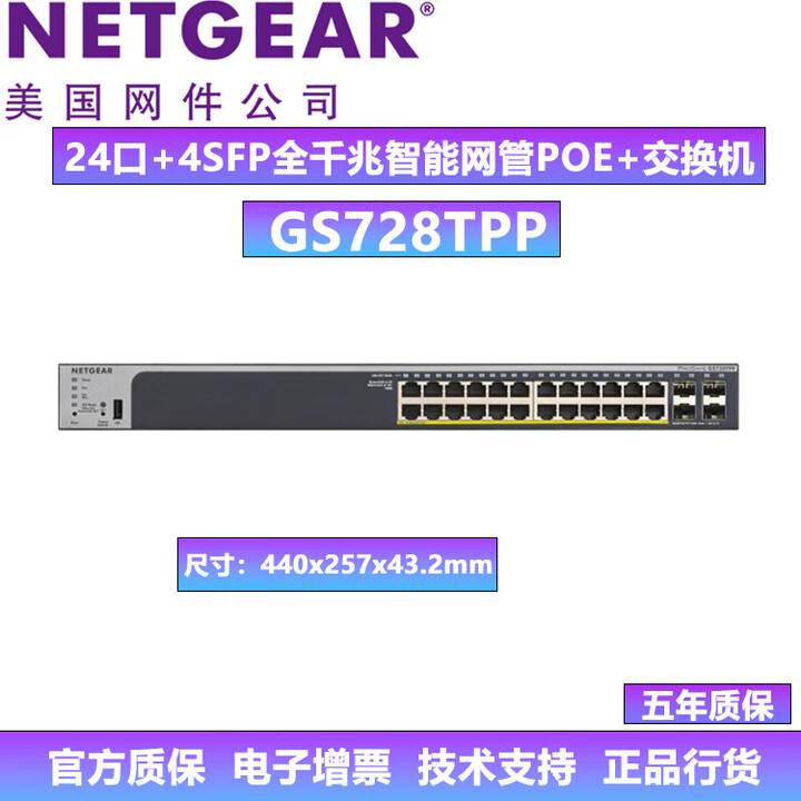 网件GS728TP 24口千兆智能网管4光口POE+ GS728TPP GS752TP GS752TPP GS728TPPV2【图片 价格 ...