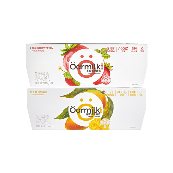吾岛【真果粒】Oarmilk吾岛希腊酸奶enjoy系列果味100g低温早餐果味酸 香草+草莓 6杯【图片 价格 品牌 报价】-京东