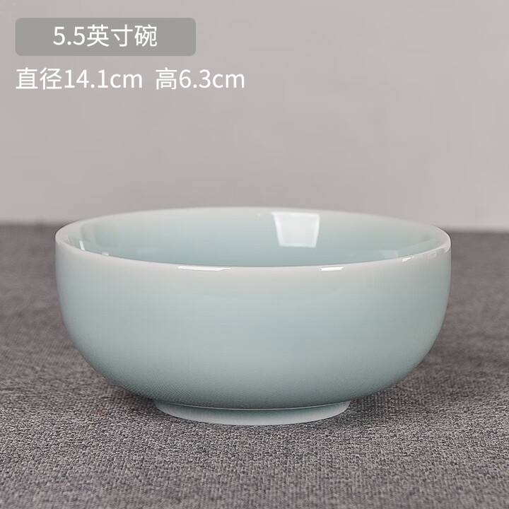 景德镇（jdz）青瓷米饭餐具冰裂纹中式哥窑简约面碗大碗家用大汤碗饭菜稀饭碗 5.5英寸弟窑粉青【图片 价格 品牌 报价】-京东
