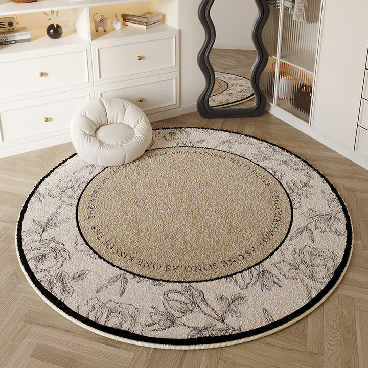 ZSVIP德国轻奢地毯圆形法式奶油风客厅卧室床边毯高级感化妆桌衣帽间毯 TF-200 1件 直径160厘米【图片 价格 品牌 报价】-京东
