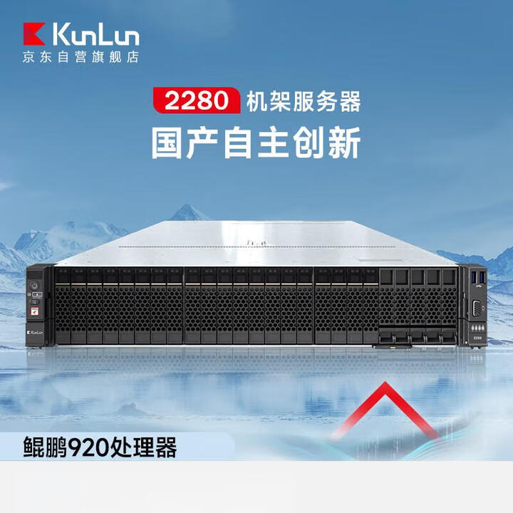 【2280】KunLun昆仑 2280 2U机架式服务器/2*Kunpeng 920/4*32GB/2*2.4TB SAS HDD含导轨【行情 报价 价格 评测】-京东