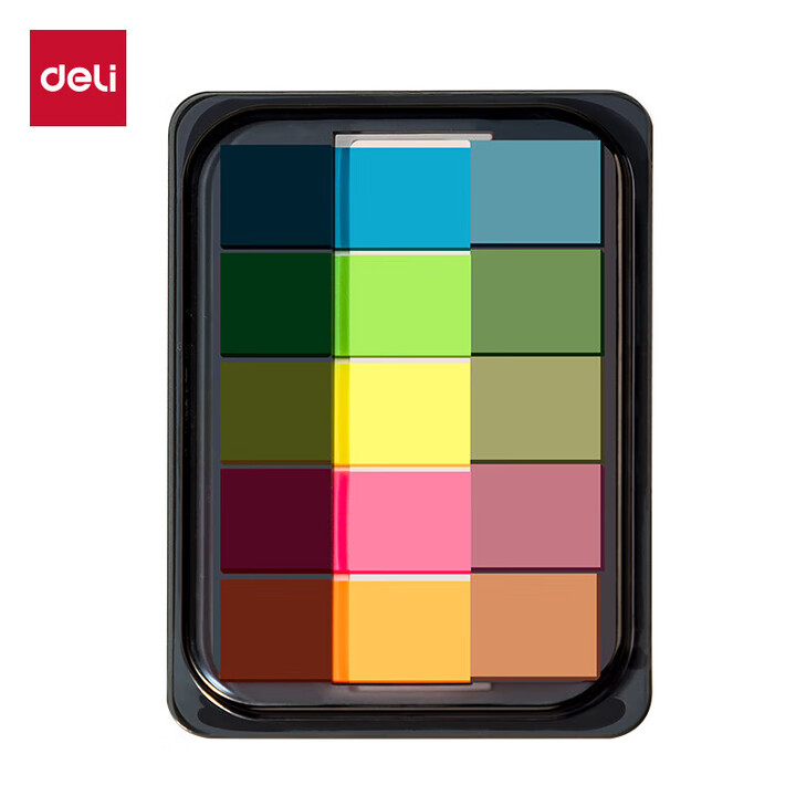 【得力（deli）9060】得力（deli）100张5色荧光膜指示标签贴 44*12mm抽取式便利贴便签条记事贴 9060（5包装）【行情 ...