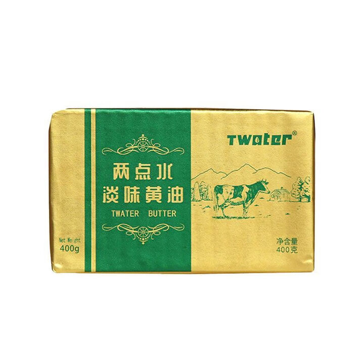 两点水（twater）黄油烘焙动物黄油 400g/块 家用煎牛排面包涂抹曲奇专用烘焙原料 淡味黄油400g1盒(包装盒随机)【图片 价格 品牌 ...