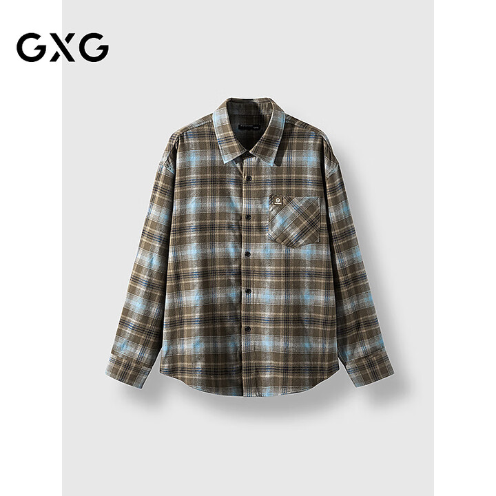 GXG男装格子长袖衬衫情侣潮慵懒衬衫外套25年春季新款#G25D033029 格纹 加厚 M【图片 价格 品牌 报价】-京东