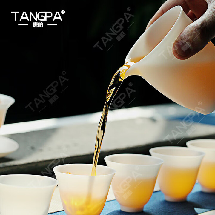 唐帕（TANGPA）羊脂玉白瓷茶具整套高档送礼办公室家盖碗功夫茶具套装父亲节礼物 如意套装 9件【图片 价格 品牌 报价】-京东