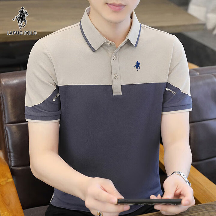 DRAFH PUAL 德拉夫保罗国际一线品牌高端夏季冰感POLO衫男时尚经典简约休闲宽松短袖 蓝色 2XL (适合135-155斤)【图片 ...