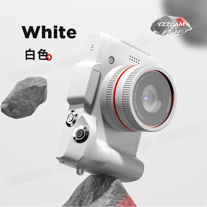 YZZCAM校园ccd翻转屏相机学生党可拍照可上传手机高像素儿童mini微单反 翻转屏可自拍白色-16G卡【图片 价格 品牌 报价】-京东