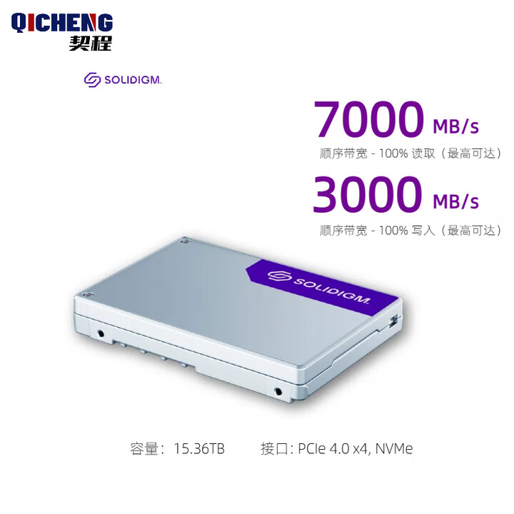 SOLIDIGM思得6&Intel英特尔 PCIe4.0x4 NVME企业级数据中心SSD固态硬盘 D5-P5336 15.36T U.2 ...