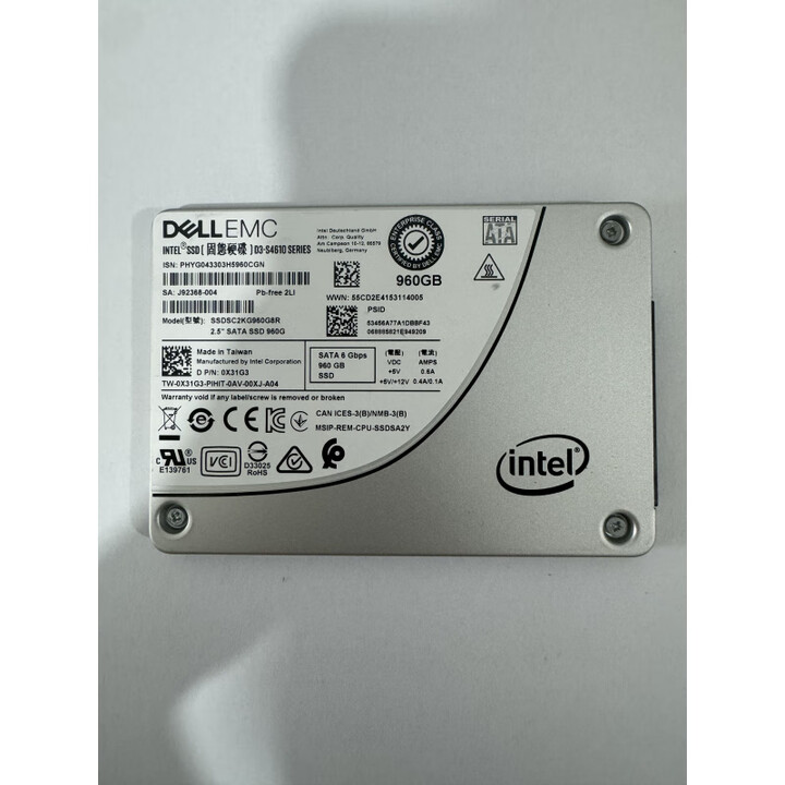 戴尔易安信DELL intelS4500 S4600 S4510 S4610 480G 960GSSD企业级固态硬盘 960G S4510 ...
