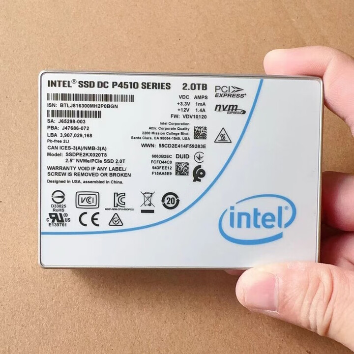 英特尔（Intel）P4500 1T 2T 4T U.2 PCIE企业级NVME固态硬盘P4510 P4510 1T 0通电工包 1TB【图片 ...