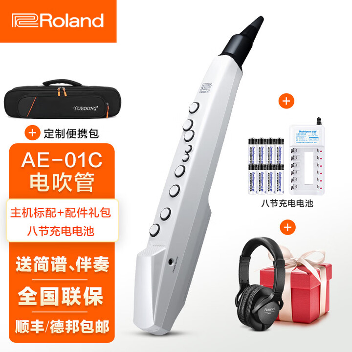 罗兰（Roland）ae01电吹管电萨克斯自带音源民族音色ae05c初学入门电子管乐 罗兰AE01C标配+充电电池+礼包【图片 价格 品牌 ...