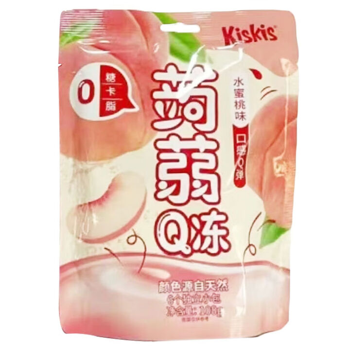 临期Kiskis蒟蒻Q冻零卡果冻无糖0卡0脂肪0糖水果味吸吸冻 水蜜桃味108g*20袋【图片 价格 品牌 报价】-京东