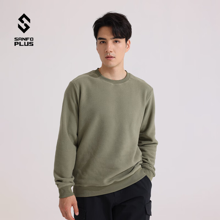 SANFO PLUS 户外抓绒卫衣熔岩100双面绒轻便保暖圆领抓绒衣男 军绿 XL【图片 价格 品牌 报价】-京东