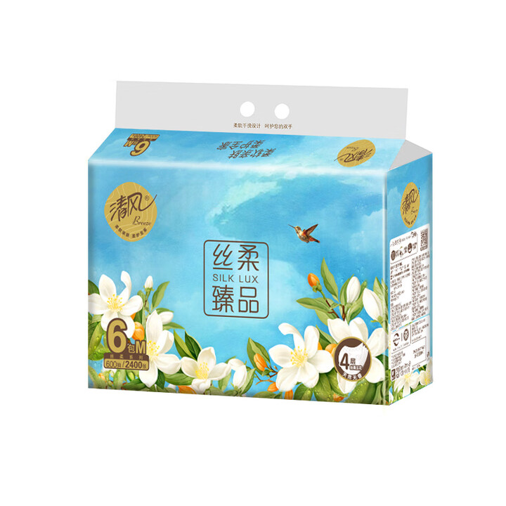 清风花萃丝柔臻品抽纸4层100抽*6包一提M码加厚大规格细腻柔软面巾纸【图片 价格 品牌 报价】-京东