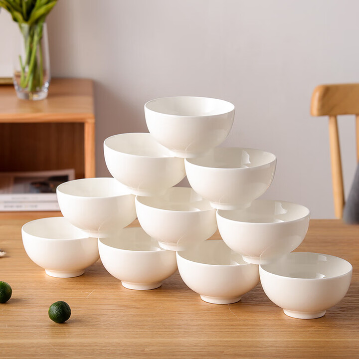 【LUVHOOHY011】LUVHOO 4.5英寸 欧式陶瓷饭碗 11.5*6cm 太阳岛 10只装 HY011【行情 报价 价格 评测】-京东