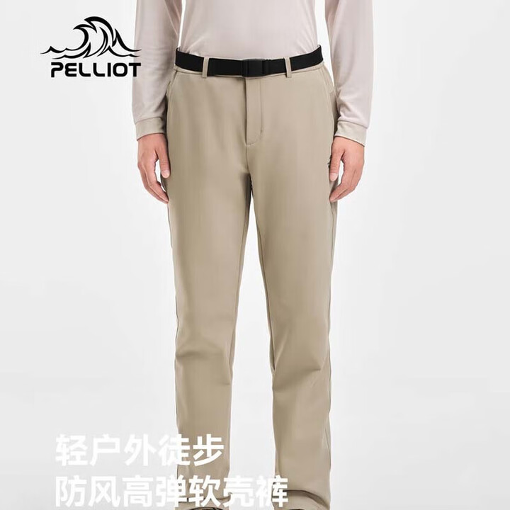 【伯希和115307005】伯希和（Pelliot）户外高弹耐磨透气亲肤软壳裤男 115307005 烟灰卡其色 XL【行情 报价 价格 评测】-京东