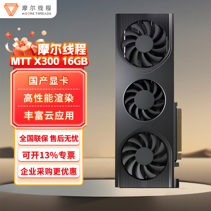 【摩尔线程MTT X300】摩尔线程（MOORE THREADS）MTT X300 GPU显卡16GB 国产高性能专业显卡 支持云桌面云计算云 ...