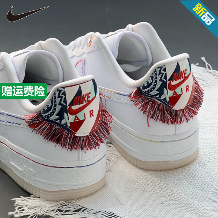 耐克（NIKE）休闲鞋女鞋2025新款冬季运动鞋AF1空军一号低帮板鞋FB9035-001 FN8918-111白色流苏图腾 女鞋尺 36 ...