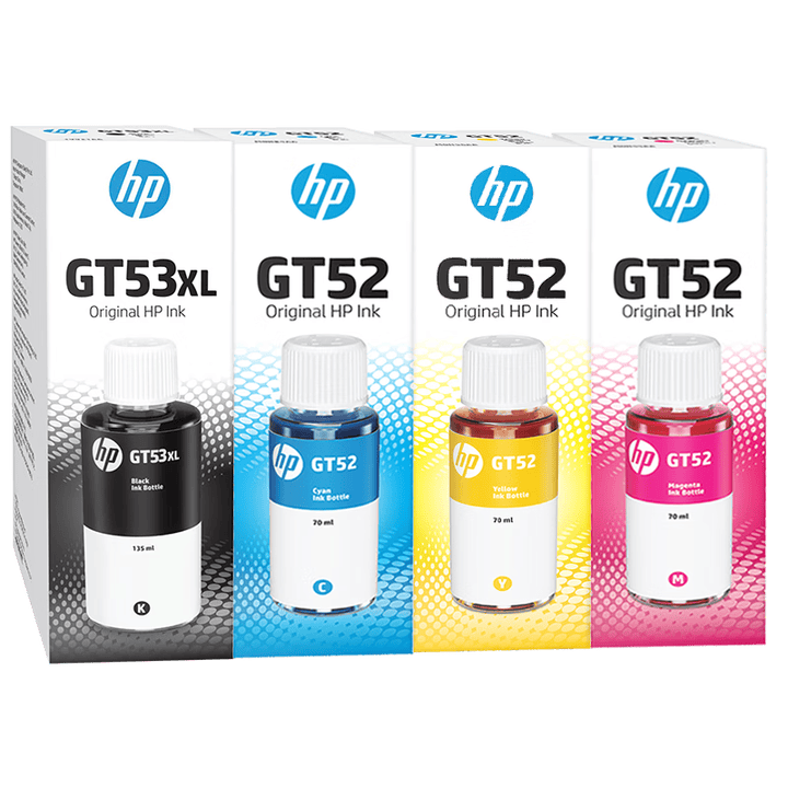 【惠普1VV21AA+M0H54AA+M0H55AA+M0H56AA】惠普（HP）GT53XL+GT52墨水黑彩套装适用Tank518/519 ...