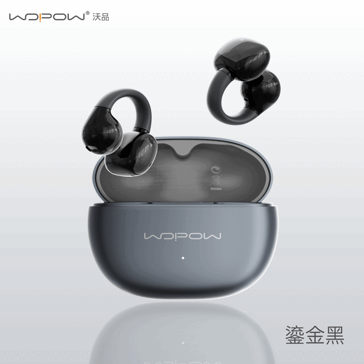 沃品（WOPOW）OWS18蓝牙耳机无线高颜值挂耳开放式耳夹运动骑行降噪 鎏金黑 蓝牙5.4 AI双麦运动防水IPX4【图片 价格 品牌 报价】-京东