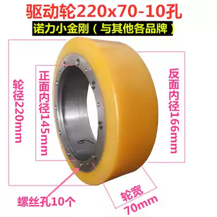 水共王俞电动叉车驱动轮子液压车搬运车堆高车诺中合力主驱动轮平衡承重轮 诺力小金刚220X70-10孔【图片 价格 品牌 报价】-京东