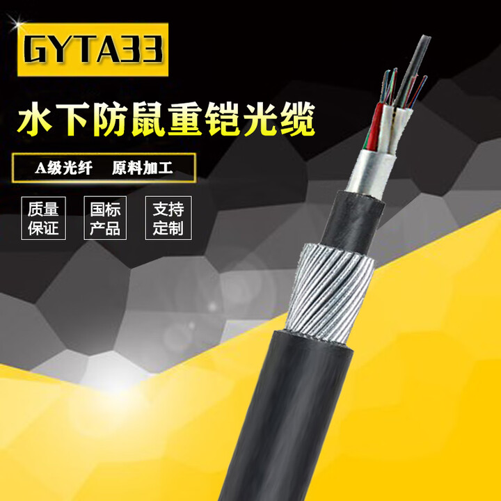 聚阜牌GYTA33-12b1海底钢丝重铠直地埋纤4/8/16/24/48/96芯防鼠水下光缆 GYTA33-4芯【图片 价格 品牌 报价】-京东