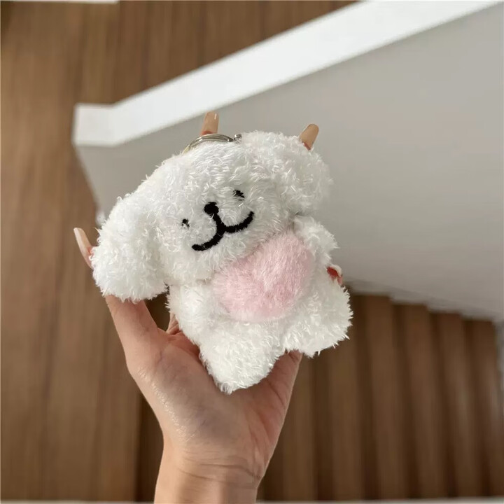 权速适用华为freeclip2蓝牙耳机保护套新款毛绒可爱卡通耳夹freeclip硅胶软壳freebudspro4高级感7i女 【白色爱心小狗 ...