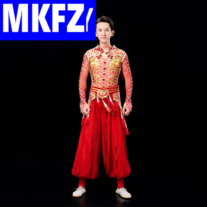 MKFZ采购产品新鼓服装，龙狮表演服装，男女秧歌服装，腰鼓服装，武术 龙男裤子 均码 130【图片 价格 品牌 报价】-京东